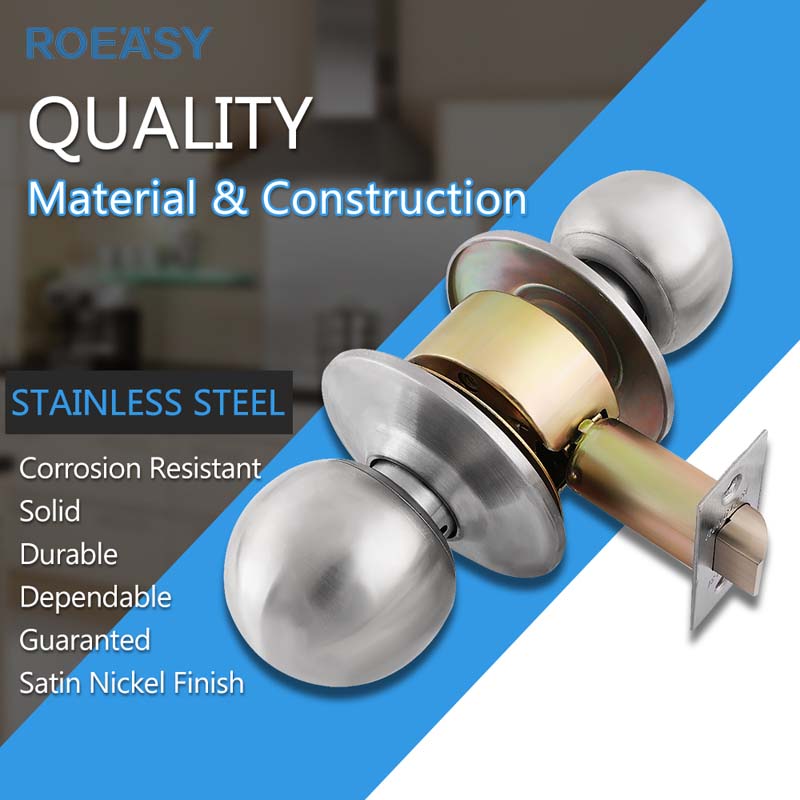 Roeasy heavy duty passage double entry door locks cylindrical entry ...